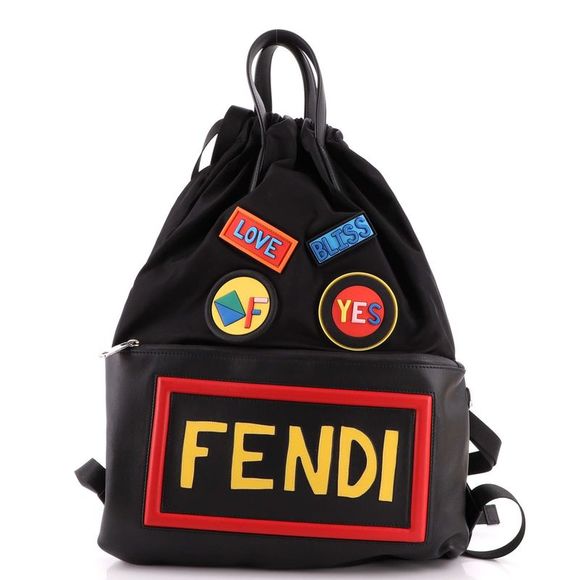 Fendi | Bags | Fendi Monster Vocabulary Drawstring Backpack Printed ...